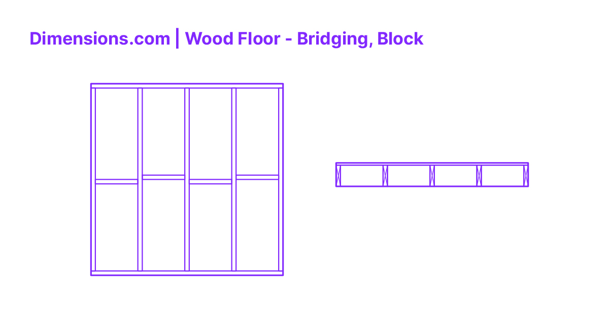 Wood Floor - Bridging, Block Dimensions & Drawings | Dimensions.com