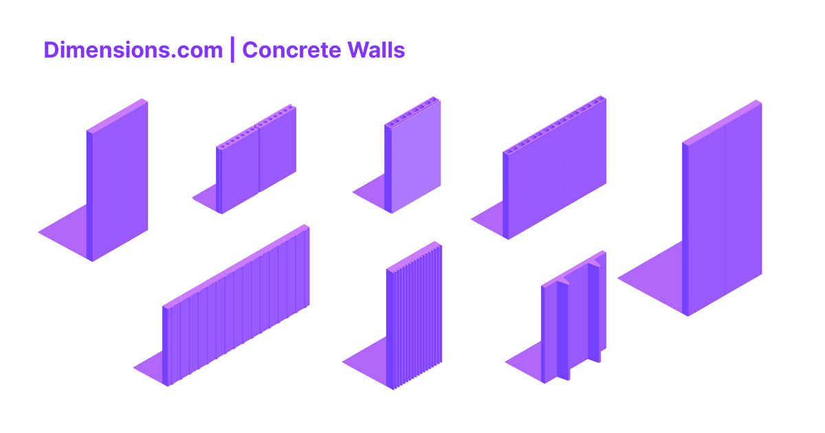 Concrete Walls Dimensions & Drawings | Dimensions.com