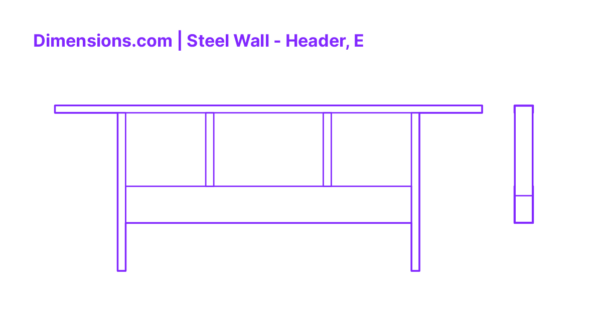 Steel Wall - Header, E Dimensions & Drawings | Dimensions.com