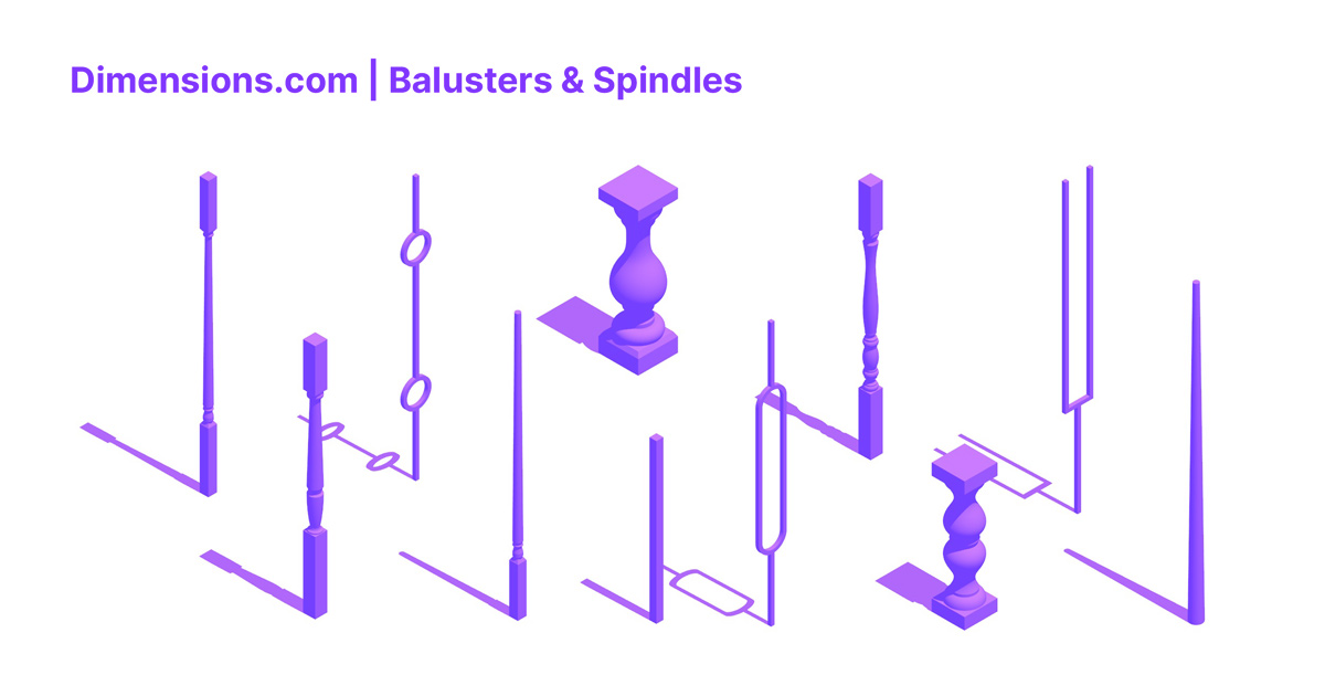 Balusters | Spindles Dimensions & Drawings | Dimensions.com
