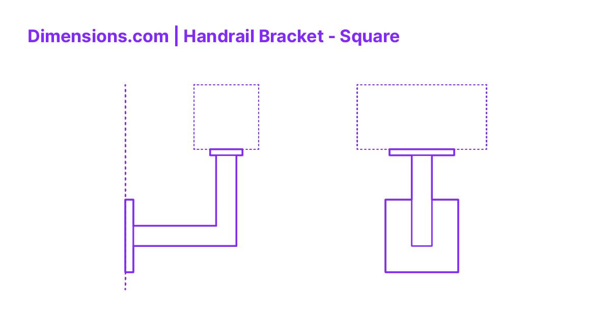Handrail Bracket - Square Dimensions & Drawings | Dimensions.com