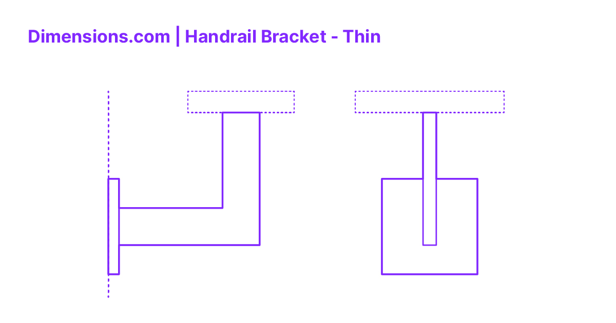 Handrail Bracket - Thin Dimensions & Drawings | Dimensions.com