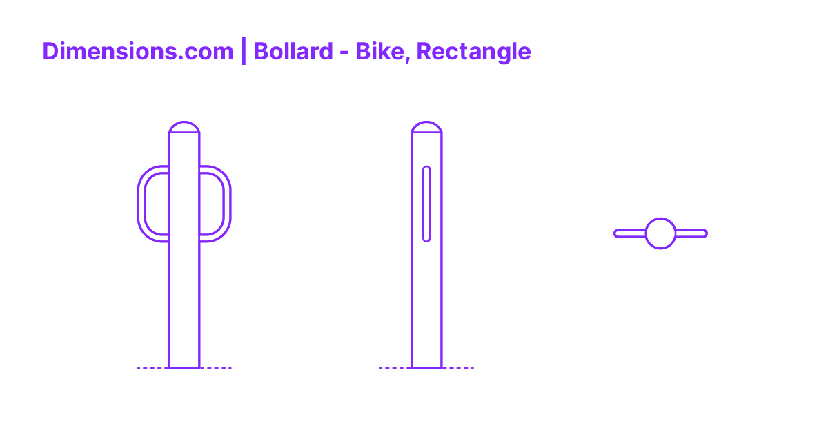 Bollard - Bike, Rectangle Dimensions & Drawings | Dimensions.com