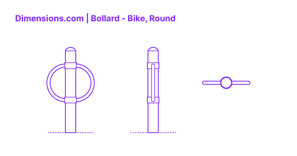 Bollard - Bike, Round Dimensions & Drawings | Dimensions.com