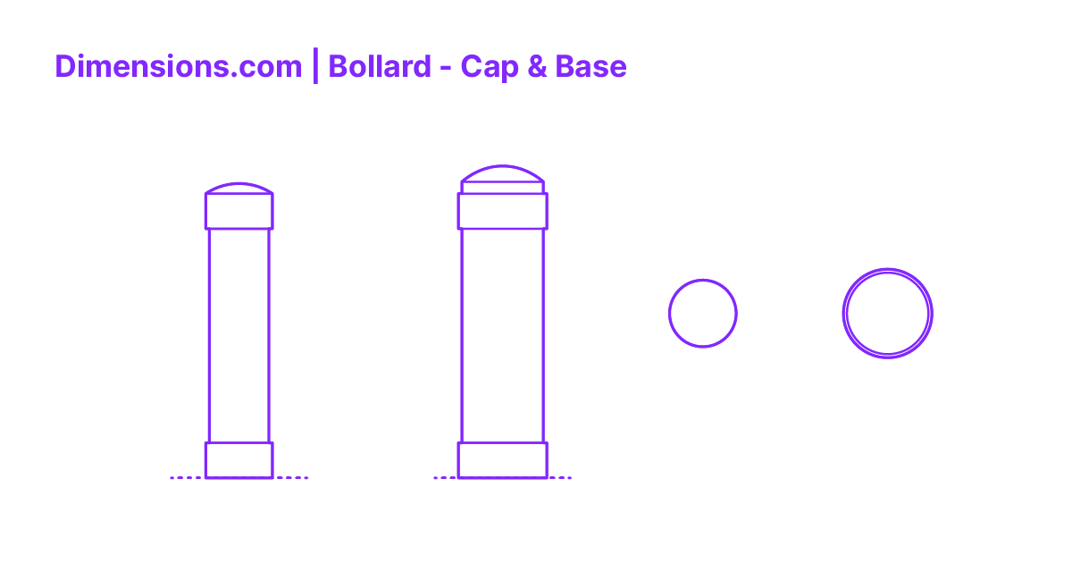 Bollard - Cap & Base Dimensions & Drawings | Dimensions.com