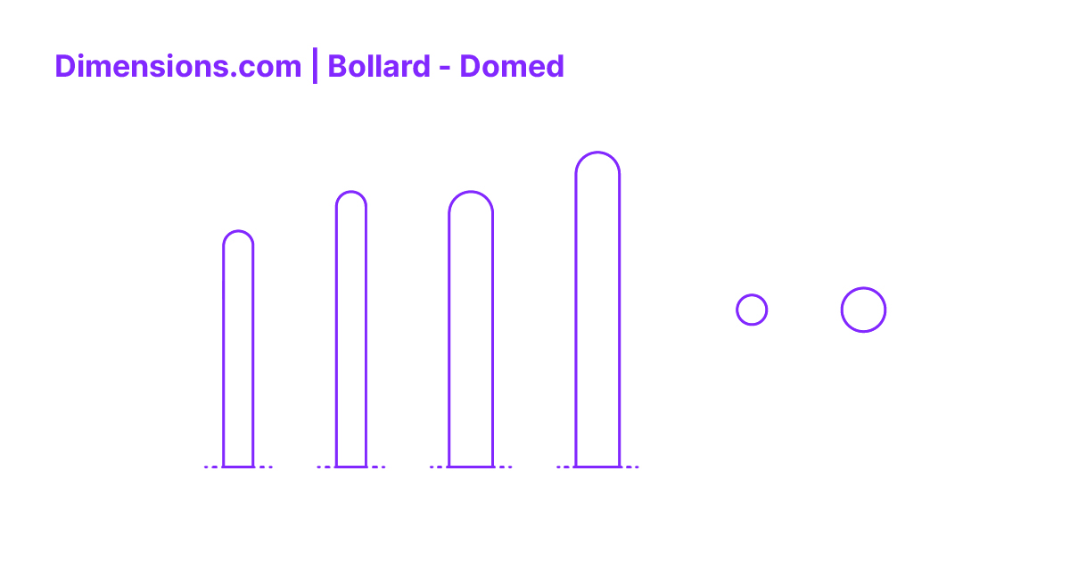 Bollard - Domed Dimensions & Drawings | Dimensions.com