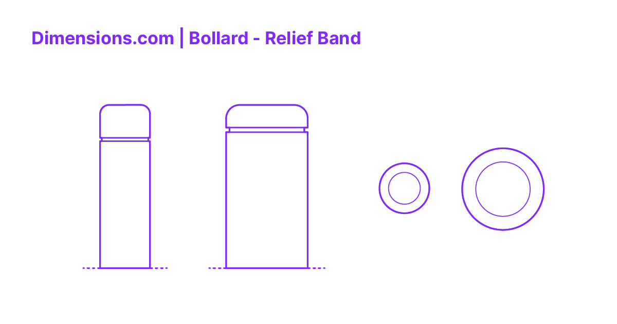 Bollard - Relief Band Dimensions & Drawings | Dimensions.com