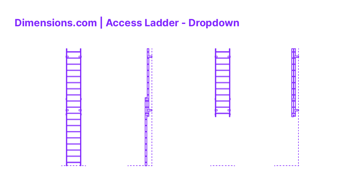 Access Ladder - Dropdown Dimensions & Drawings | Dimensions.com