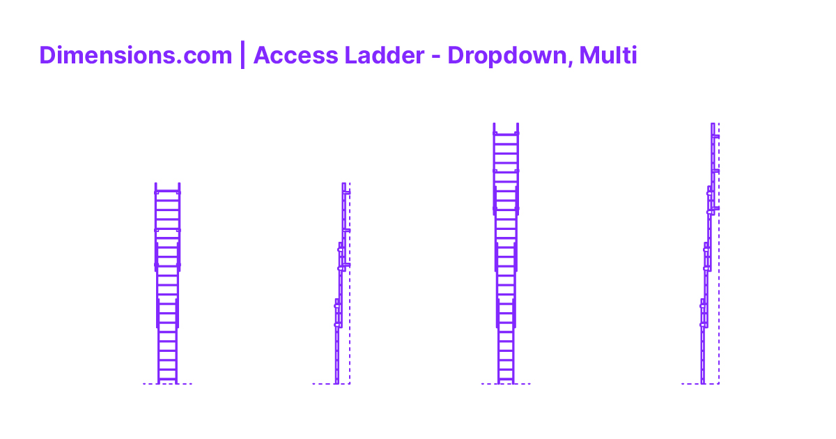 Access Ladder - Dropdown, Multi Dimensions & Drawings | Dimensions.com