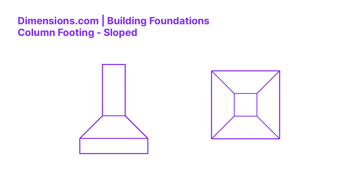 Column Footing - Sloped Dimensions & Drawings | Dimensions.com