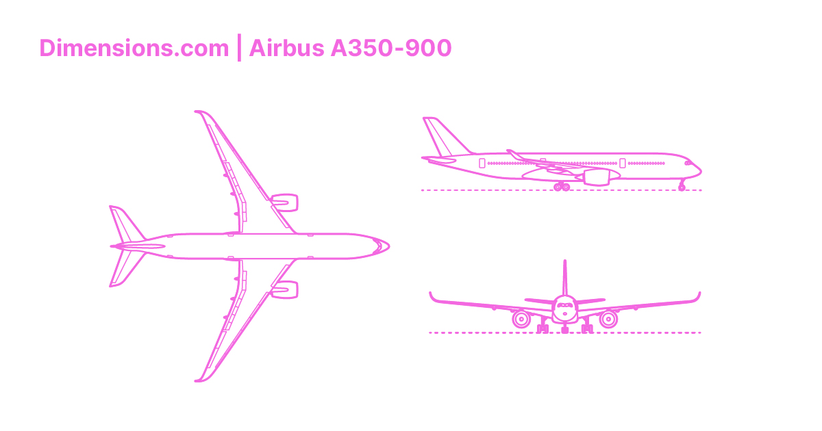 Airbus A350-900 Dimensions & Drawings | Dimensions.com