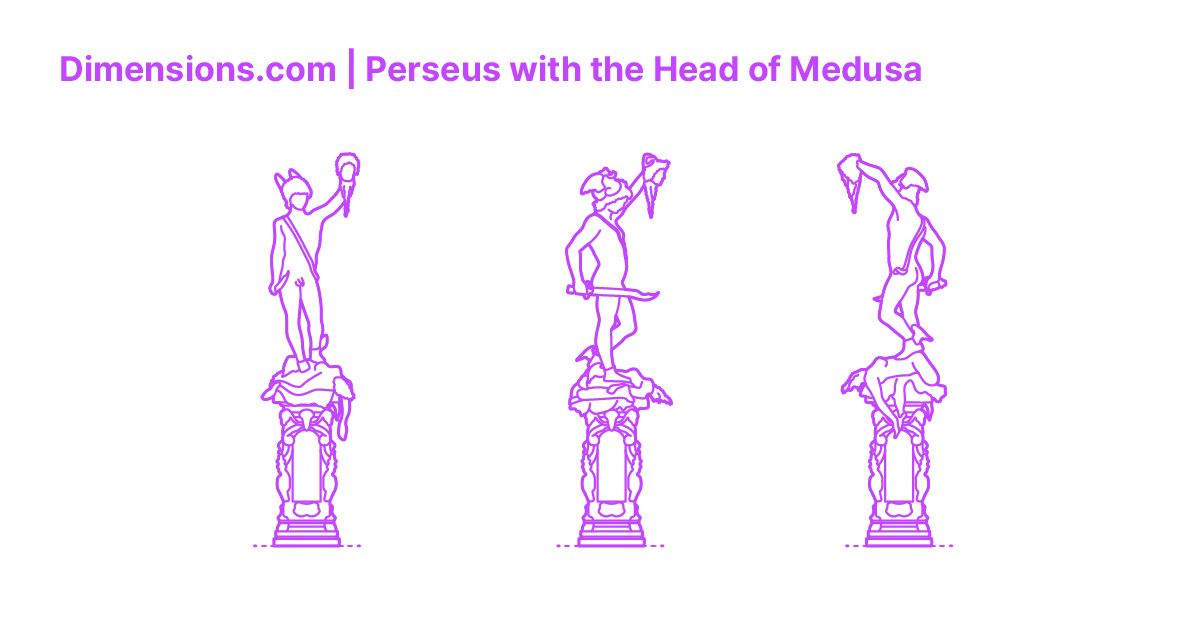 Perseus with the Head of Medusa Dimensions & Drawings | Dimensions.com