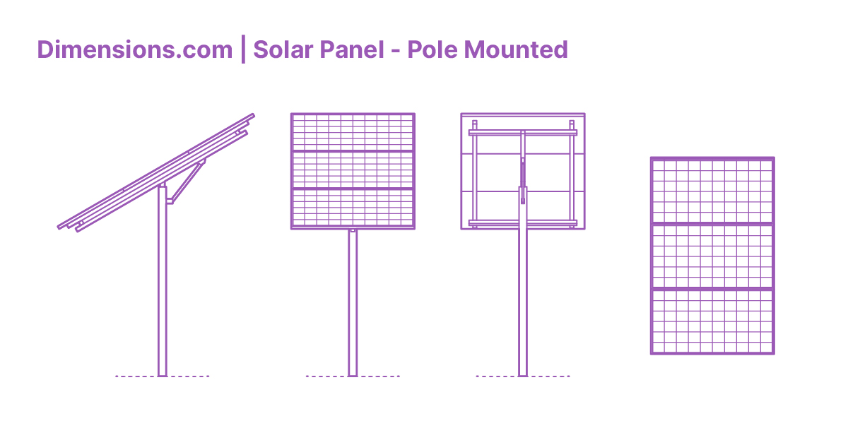Solar Panel - Pole Mounted Dimensions & Drawings | Dimensions.com
