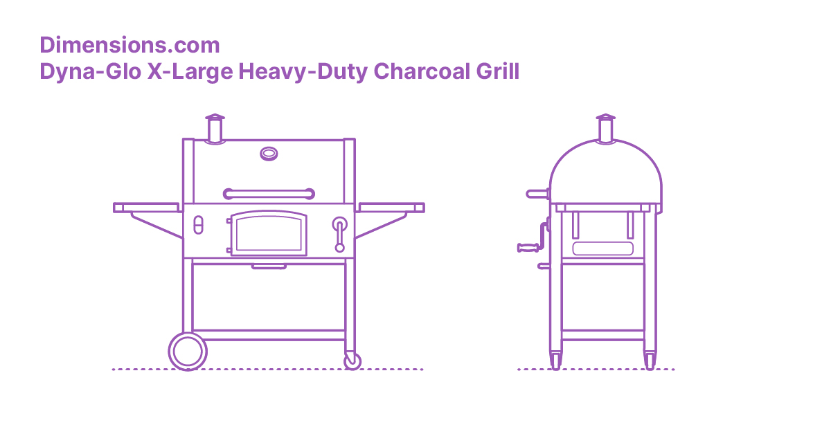 Dyna-Glo X-Large Heavy-Duty Charcoal Grill Dimensions & Drawings ...