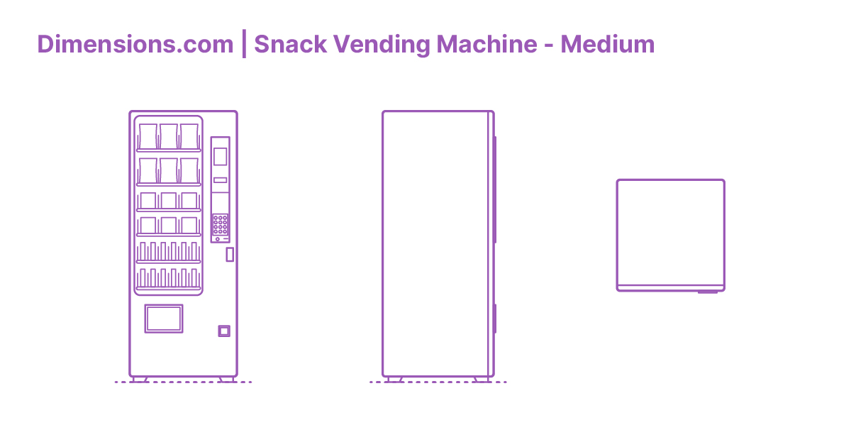 Snack Vending Machine - Medium Dimensions & Drawings | Dimensions.com