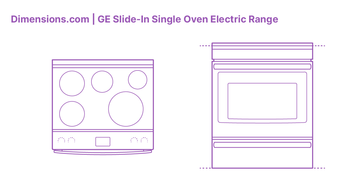 GE Profile Slide-In Single Oven Electric Range Dimensions & Drawings ...