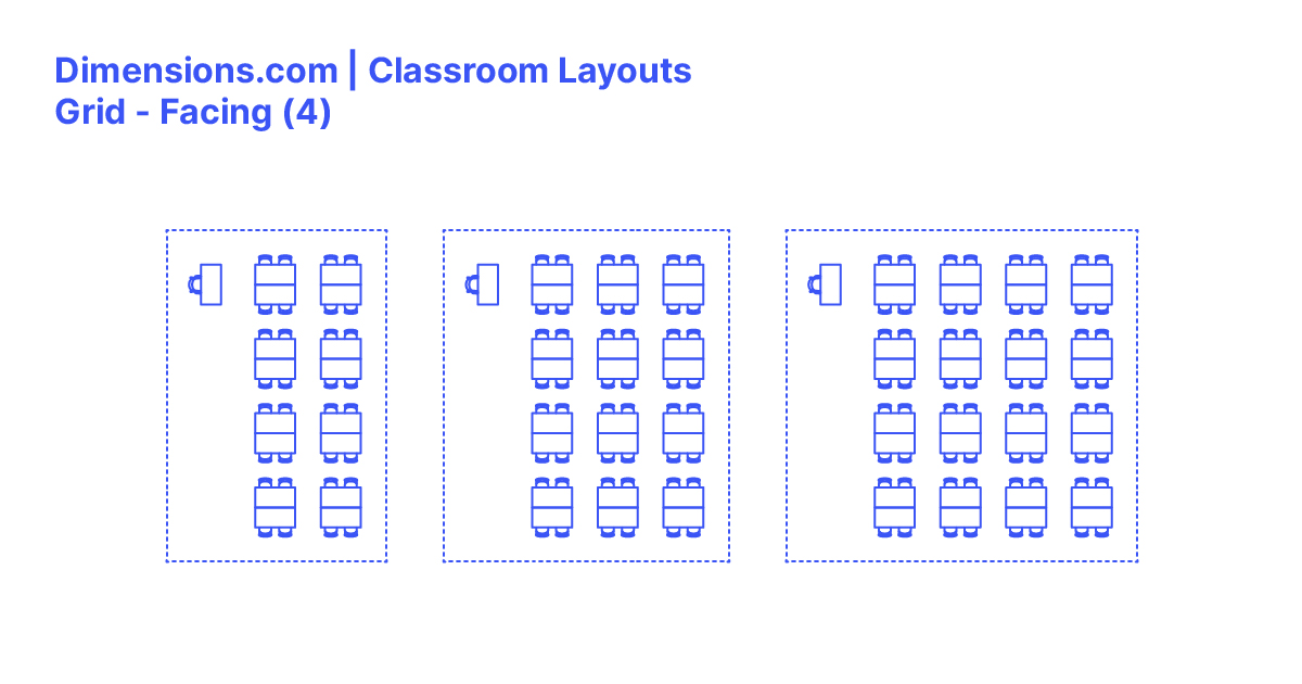 Classroom - Grid - Facing (4) Dimensions & Drawings | Dimensions.com