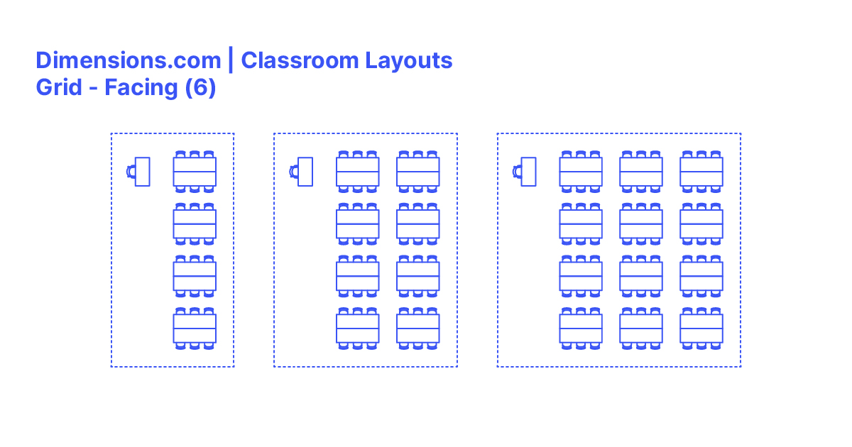 Classroom - Grid - Facing (6) Dimensions & Drawings | Dimensions.com