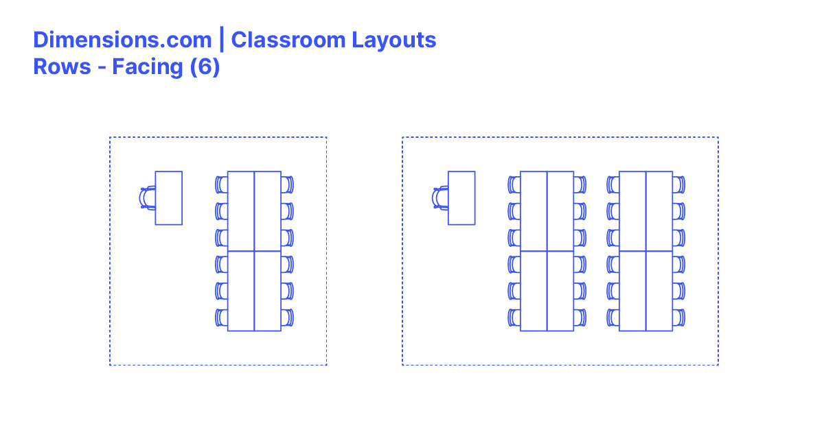Classroom - Rows - Facing (6) Dimensions & Drawings | Dimensions.com