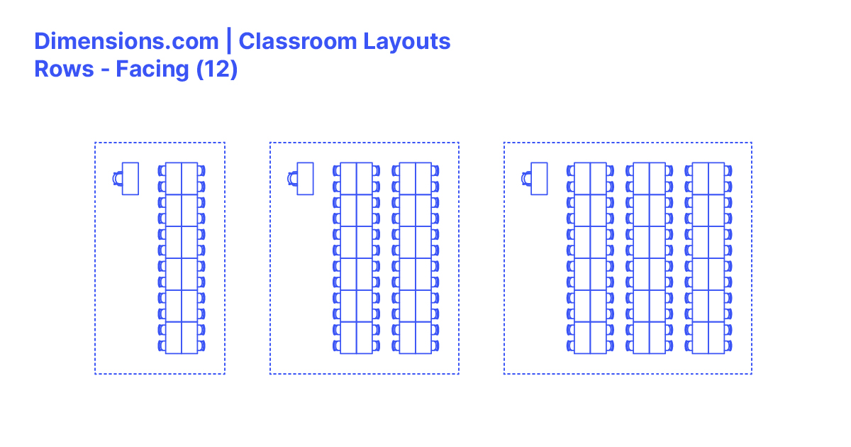 Classroom - Rows - Facing (12) Dimensions & Drawings | Dimensions.com