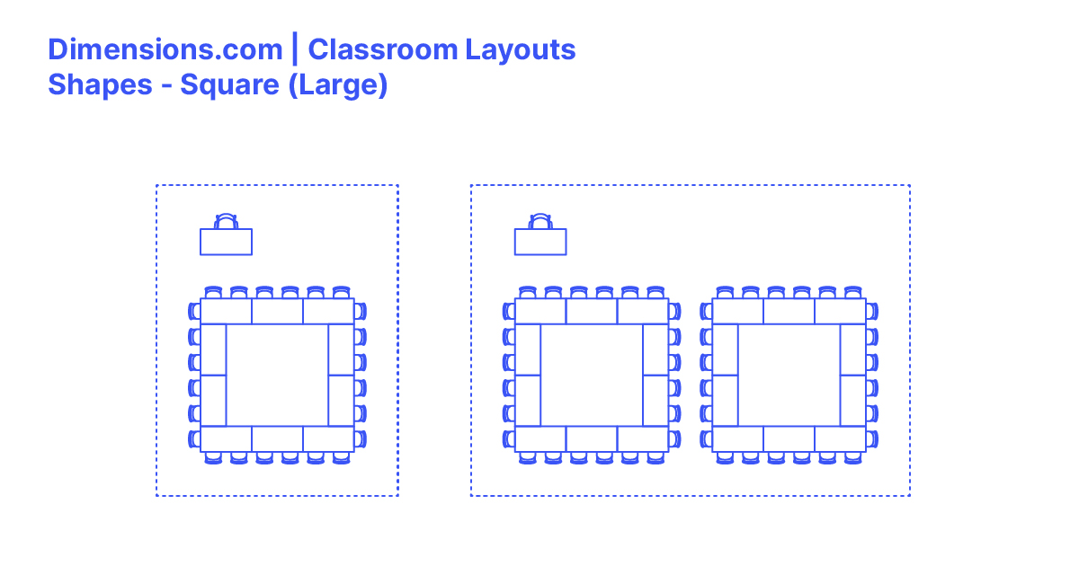Classroom - Shapes - Square (Large) Dimensions & Drawings | Dimensions.com