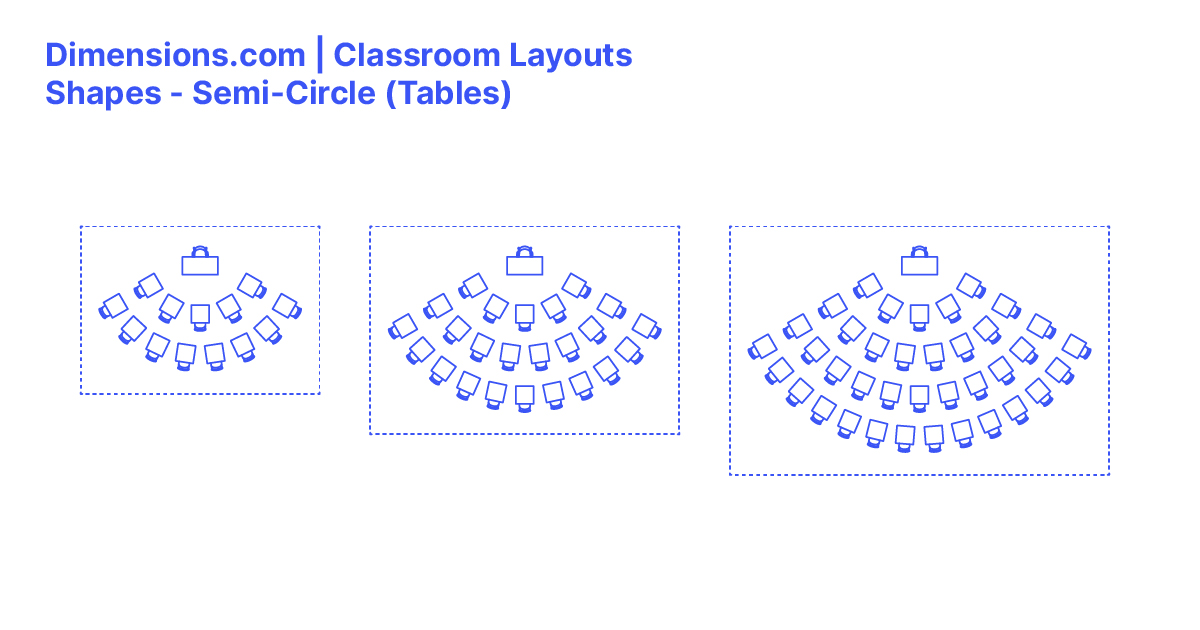 Classroom - Shapes - Semi-Circle (Tables) Dimensions & Drawings ...