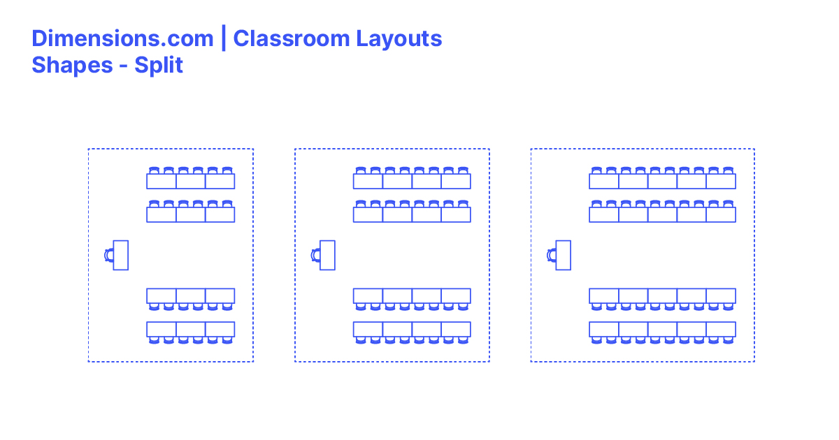 Classroom - Shapes - Split Dimensions & Drawings | Dimensions.com