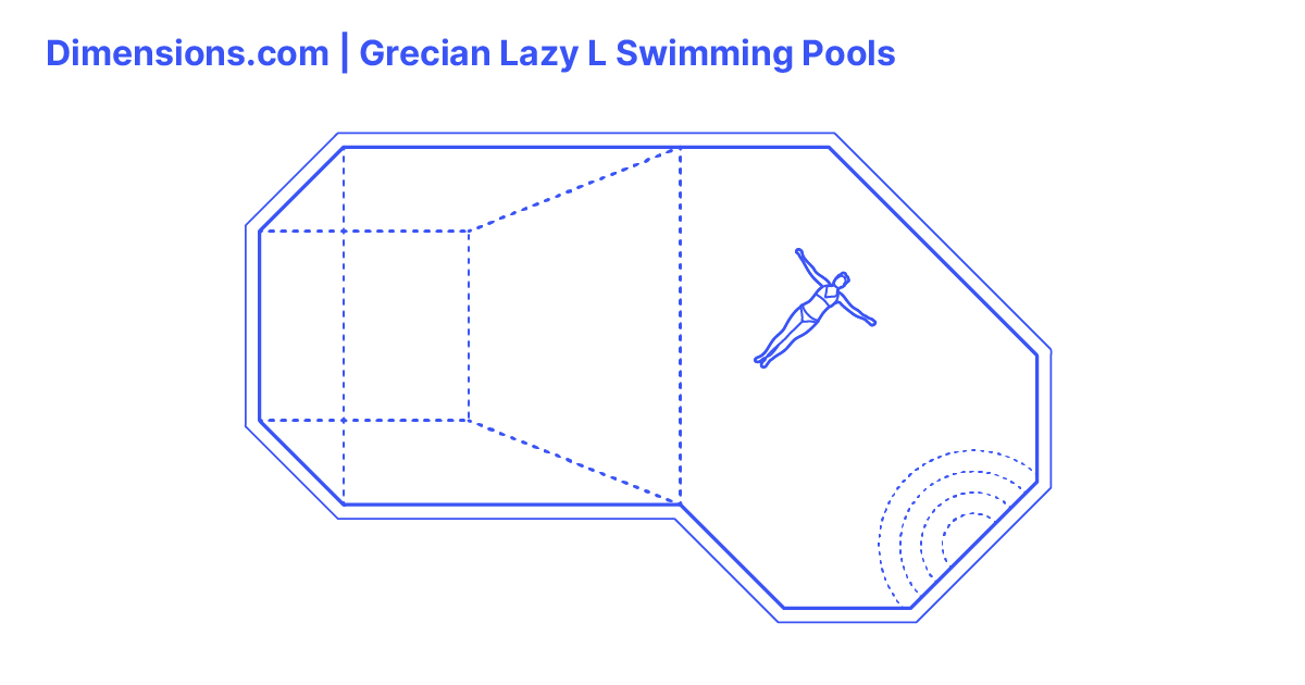 Swimming Pool - Grecian, Lazy L Dimensions & Drawings | Dimensions.com
