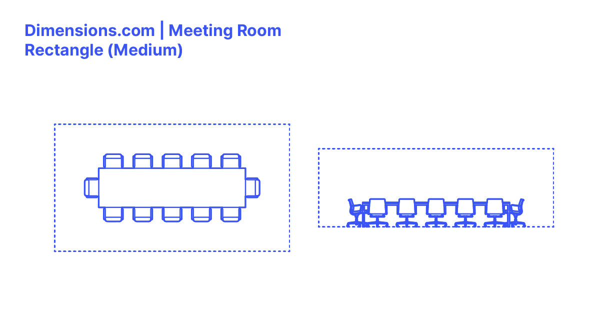 Meeting Room - Rectangle (Medium) Dimensions & Drawings | Dimensions.com