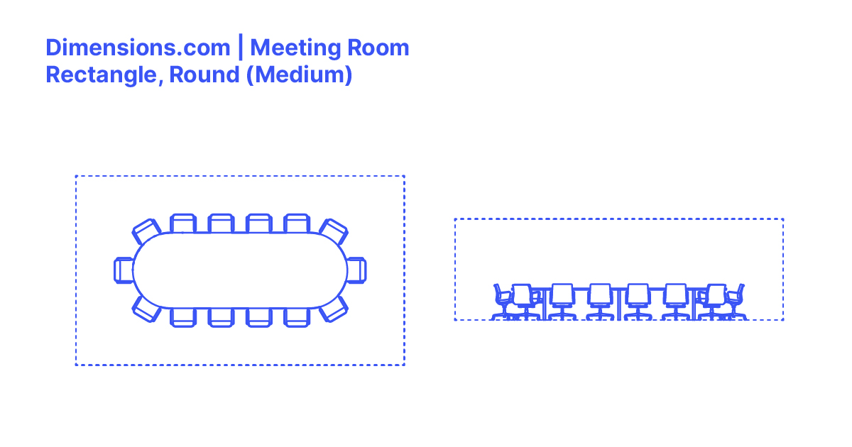 Meeting Room - Rectangle, Round (Medium) Dimensions & Drawings ...