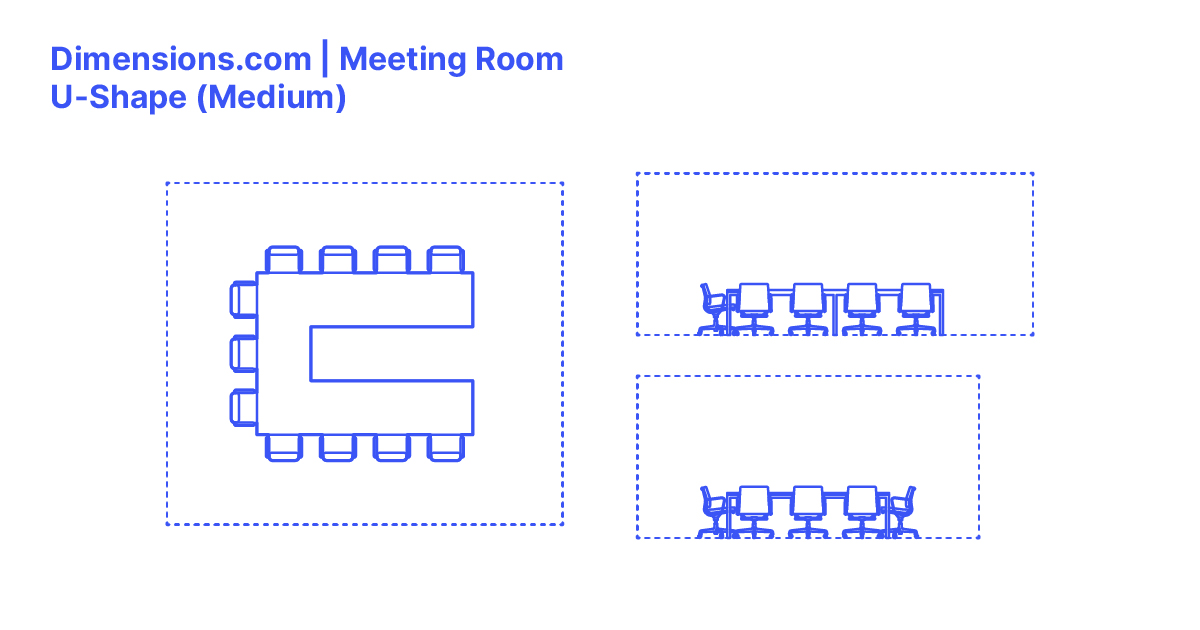 Meeting Room - U-Shape (Medium) Dimensions & Drawings | Dimensions.com