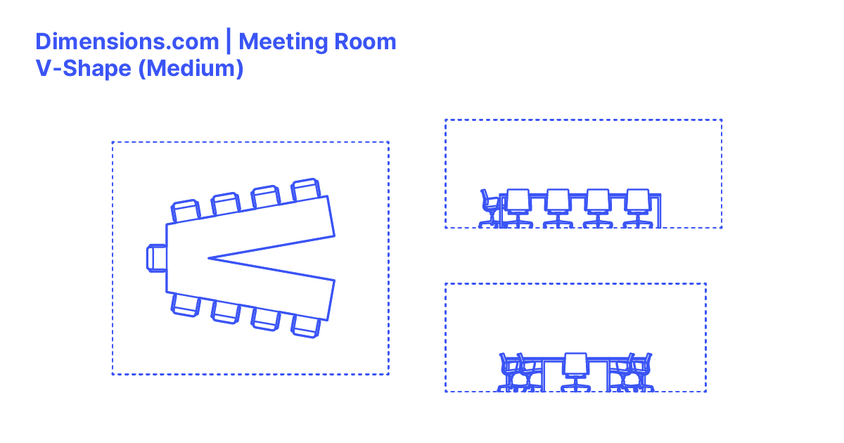 Meeting Room - V-Shape (Medium) Dimensions & Drawings | Dimensions.com