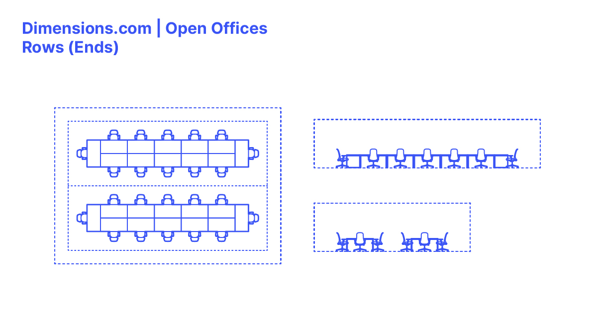 Open Office - Rows (Ends) Dimensions & Drawings | Dimensions.com
