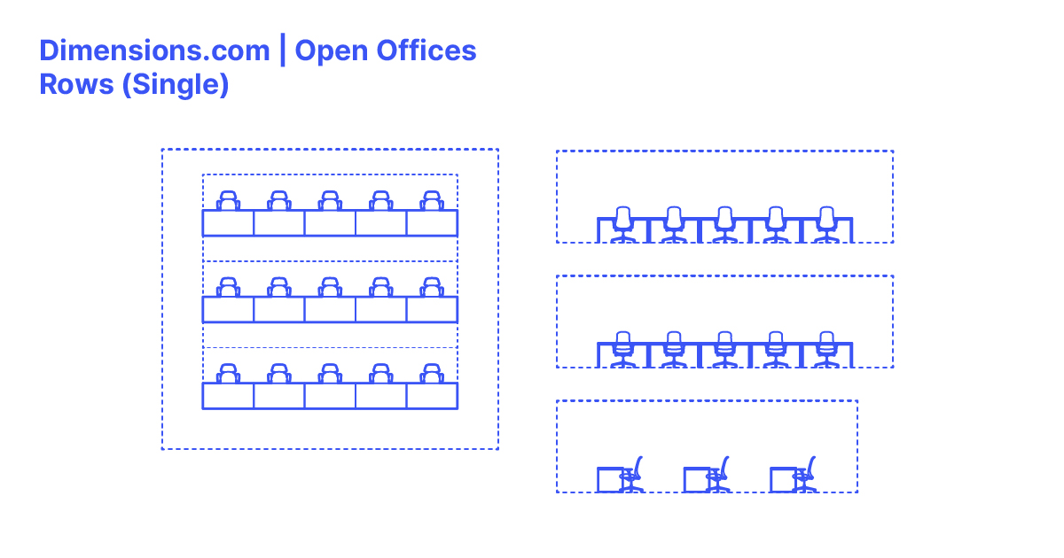Open Office - Rows (Single) Dimensions & Drawings | Dimensions.com
