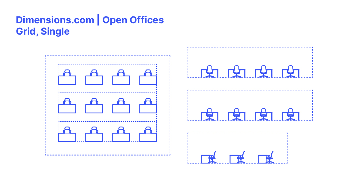 Open Office - Grid, Single Dimensions & Drawings | Dimensions.com
