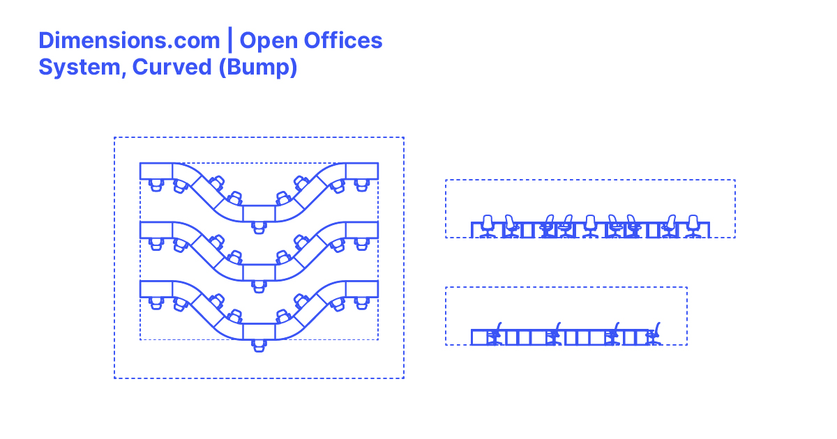 Open Office - System, Curved (Bump) Dimensions & Drawings | Dimensions.com