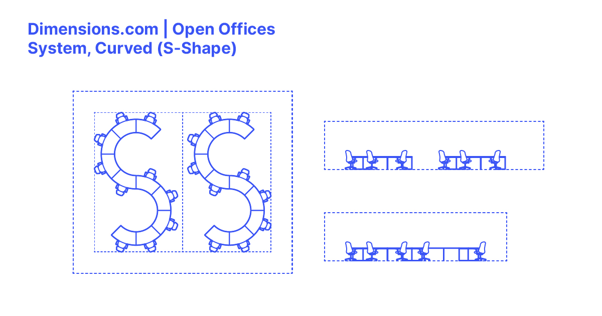 Open Office - System, Curved (S-Shape) Dimensions & Drawings ...
