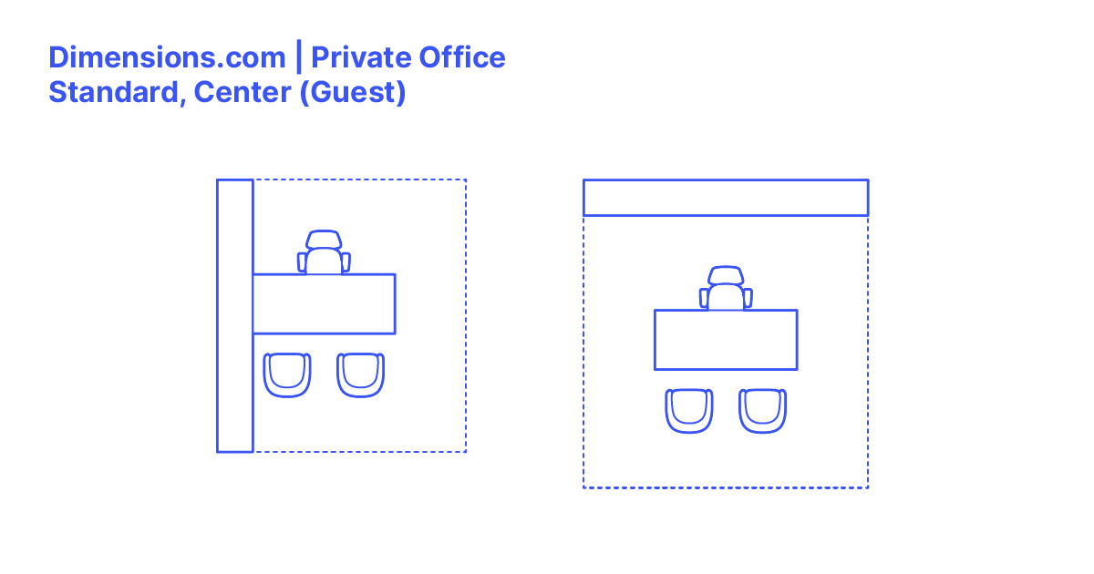 Private Office - Standard, Center (Guest) Dimensions & Drawings ...