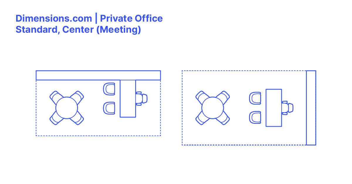 Private Office - Standard, Center (Meeting) Dimensions & Drawings ...