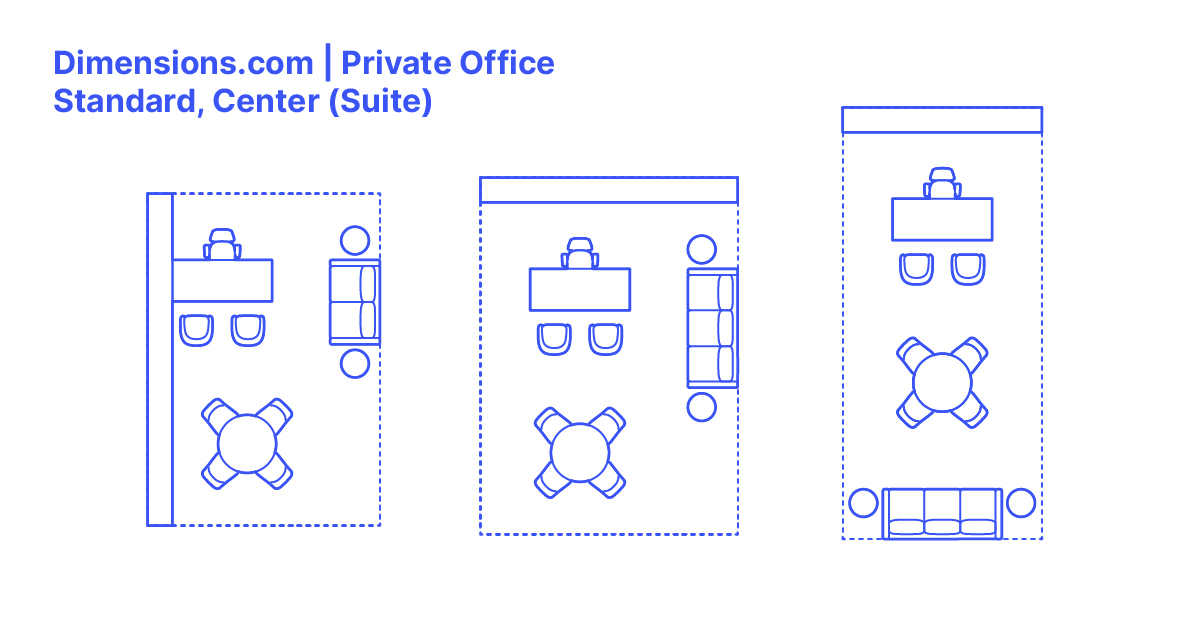 Private Office - Standard, Center (Suite) Dimensions & Drawings ...