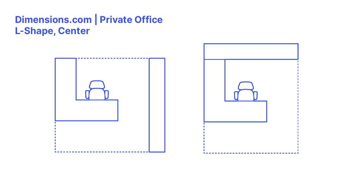 Private Office - L-Shape, Center Dimensions & Drawings | Dimensions.com