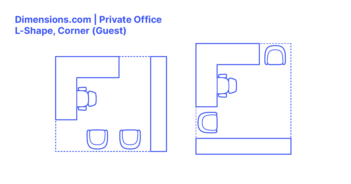 Private Office - L-Shape, Corner (Guest) Dimensions & Drawings ...