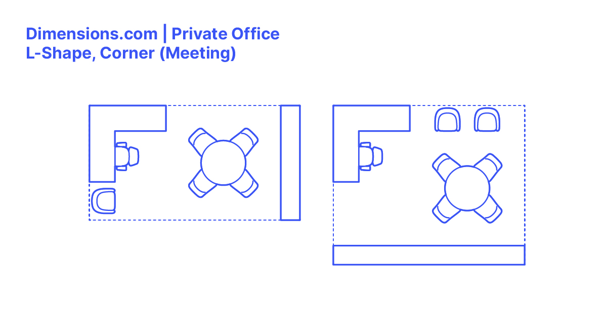 Private Office - L-Shape, Corner (Meeting) Dimensions & Drawings ...