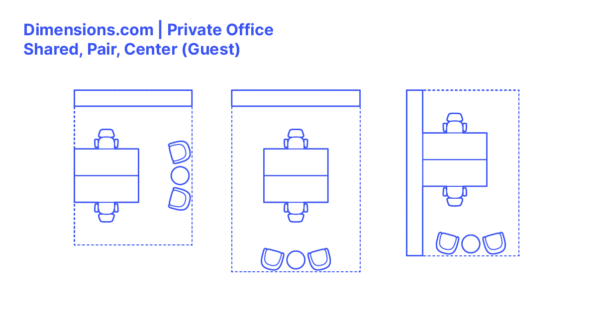 Private Office - Shared, Pair, Center (Guest) Dimensions & Drawings ...