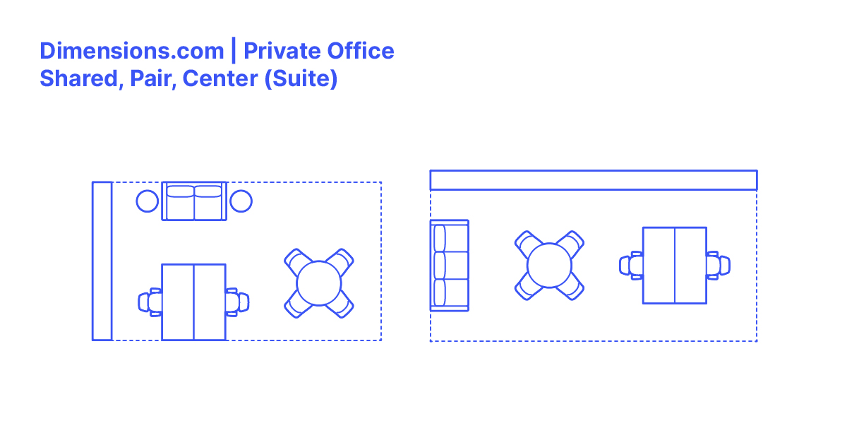 Private Office - Shared, Pair, Center (Suite) Dimensions & Drawings ...