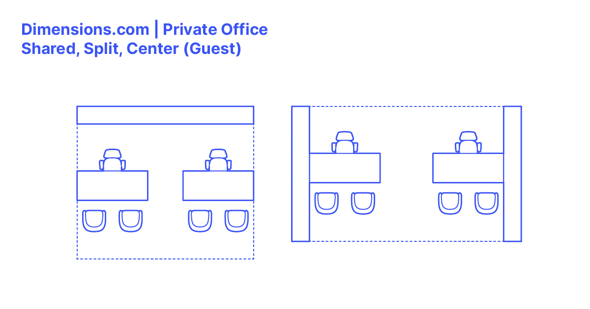 Private Office - Shared, Split, Center (Guest) Dimensions & Drawings ...