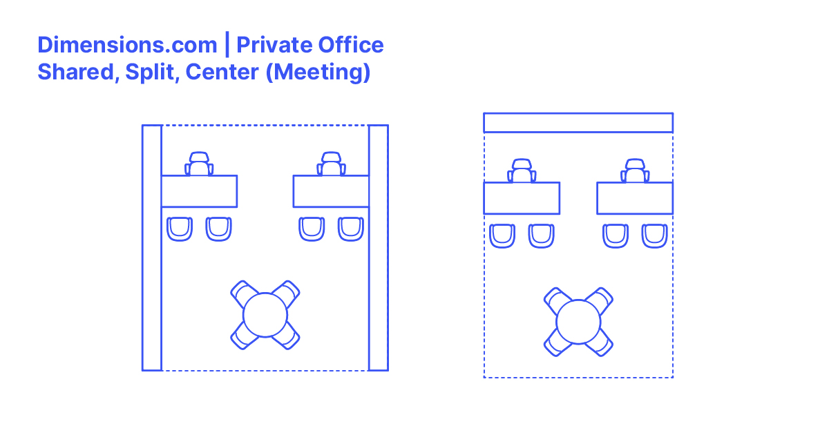 Private Office - Shared, Split, Center (Meeting) Dimensions & Drawings ...