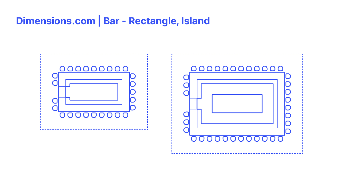 Bar - Rectangle (Island) Dimensions & Drawings | Dimensions.com