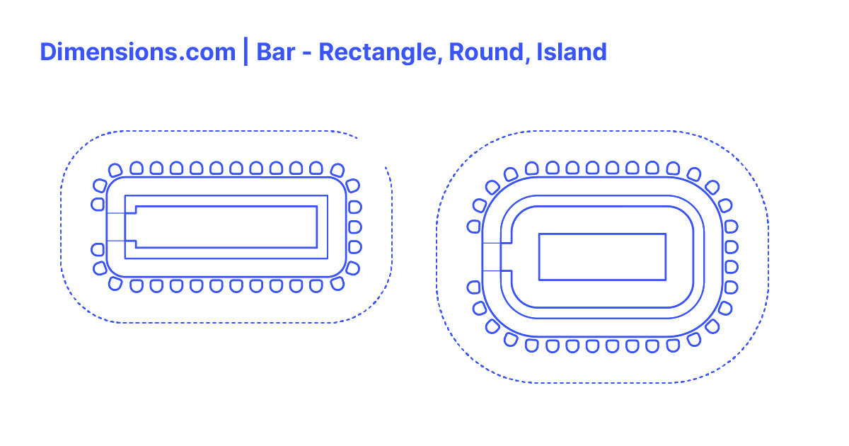 Bar - Rectangle, Round (Island) Dimensions & Drawings | Dimensions.com