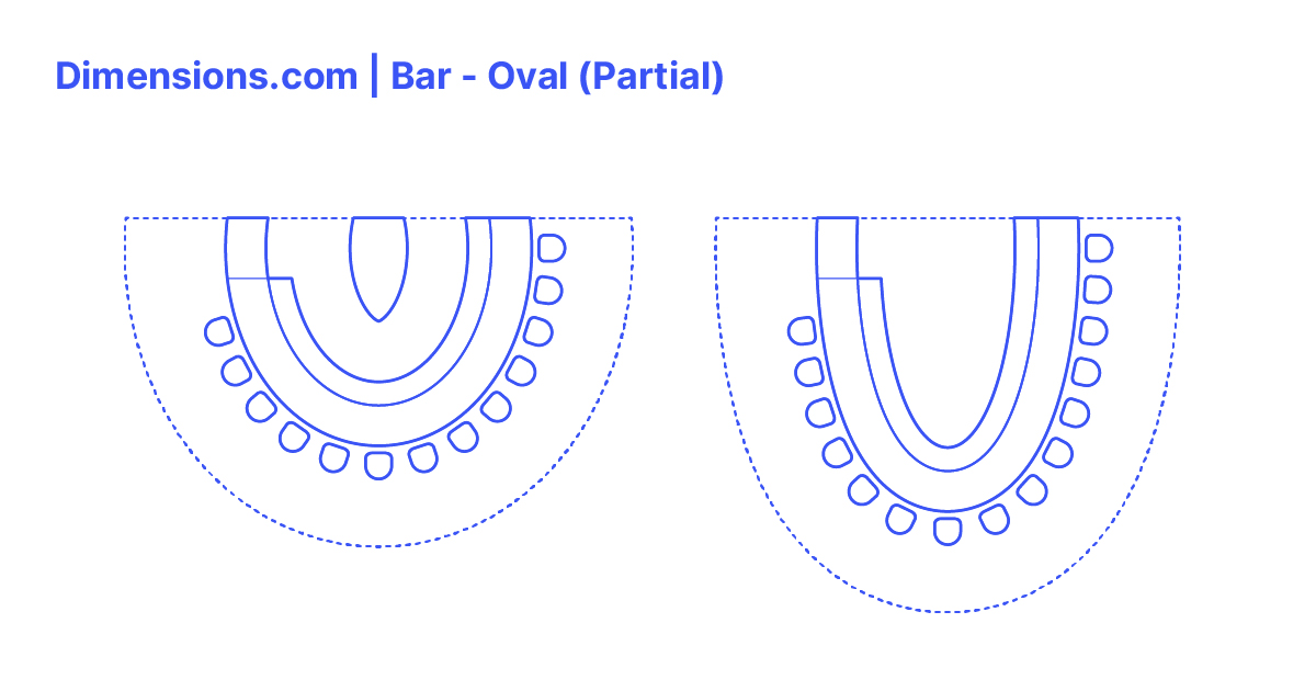 Bar - Oval (Partial) Dimensions & Drawings | Dimensions.com